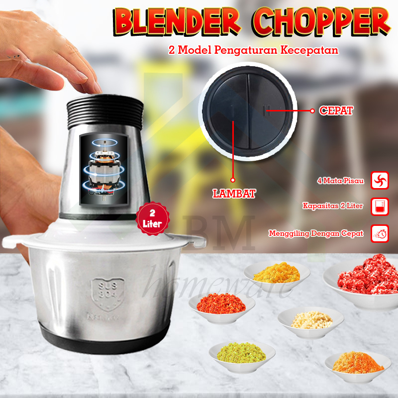 Jual Blender Daging 2 Liter / Blender Chopper Daging Serbaguna ...