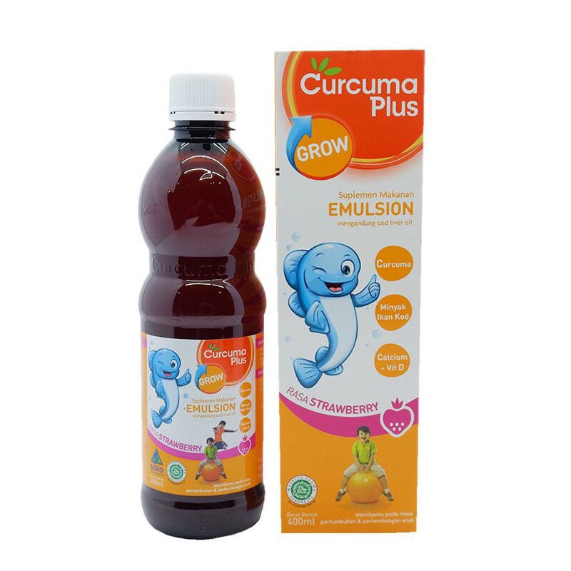 Jual CURCUMA PLUS GROW EMULSION 200ML STRAWBERRY / ORANGE | Shopee ...