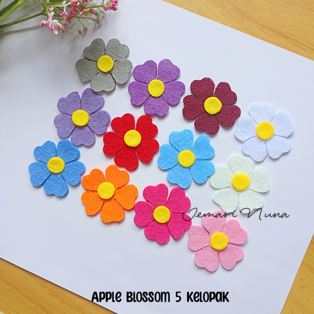 Jual (±3cm) 10 pcs Bunga Flanel Pola Bunga Apple Blossom | Daisy ...