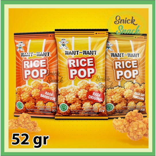 Jual Want Want Rice Pop Popcorn Beras Rasa Original Barbeque Sapi ...
