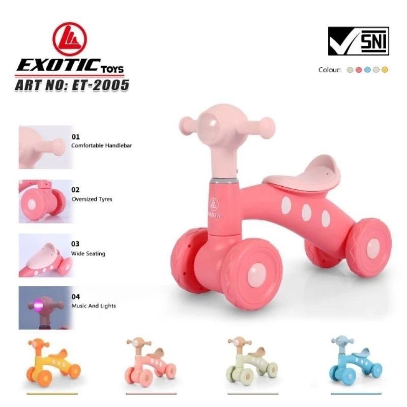 Jual sepeda balance bike exotic/sepeda anak roda 4/sepeda anak bahan ...