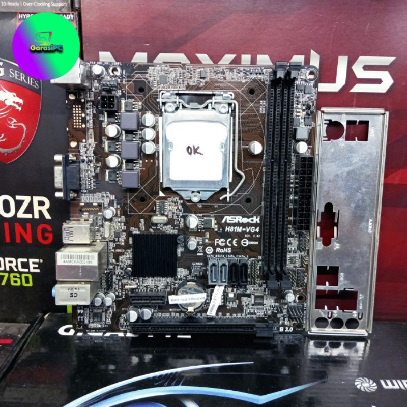 Jual Motherboard H81 ASRock H81M-VG4 R2.0 Socket LGA 1150 DDr3 | Shopee ...