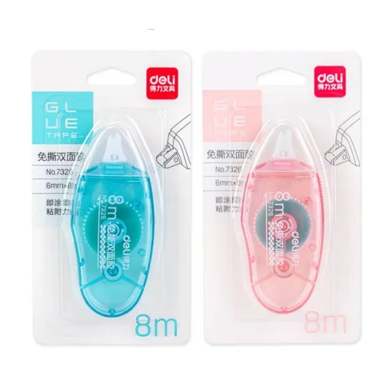 Jual Double tape roll /Lem roller Deli 8mmx6mm | Shopee Indonesia