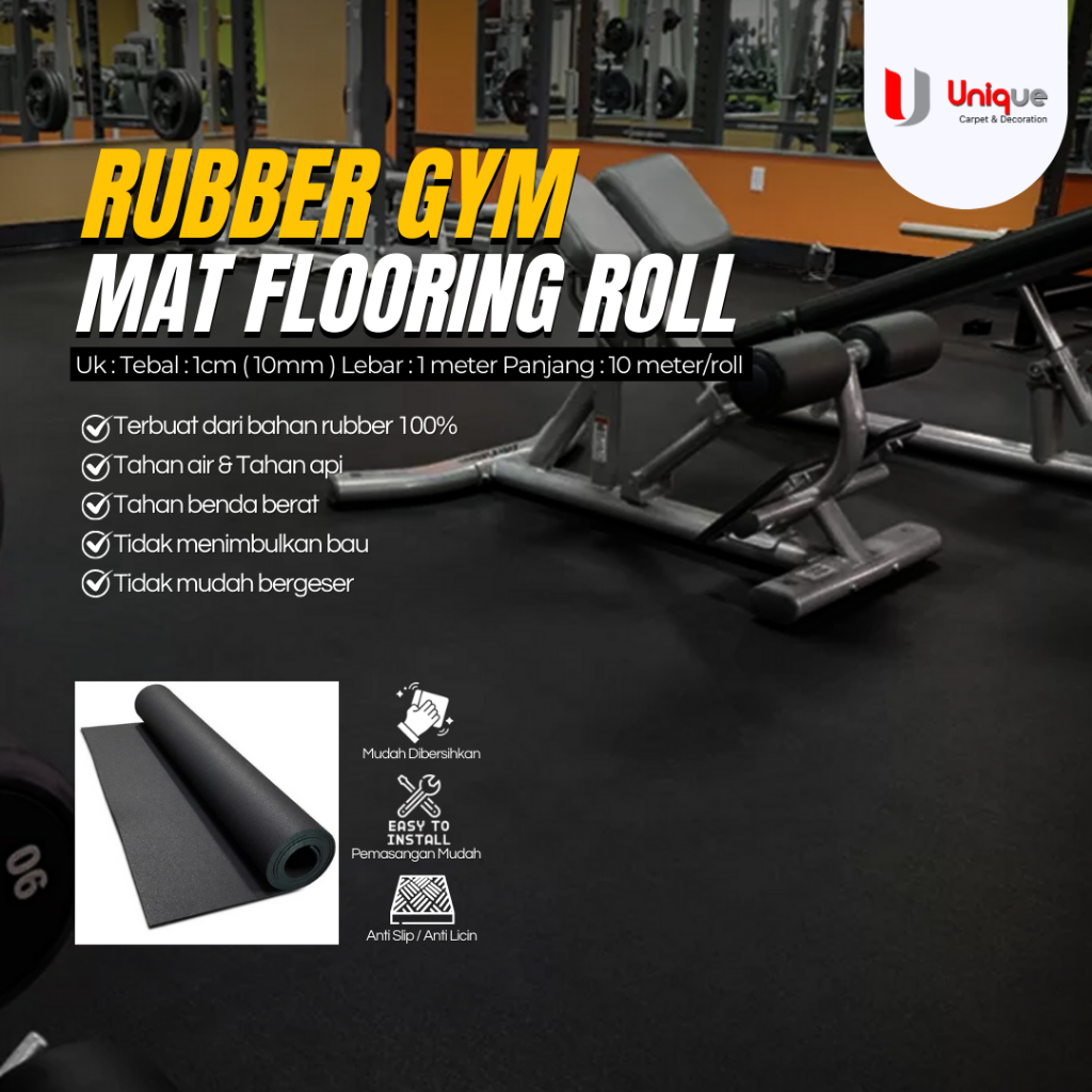 Jual Karpet Karet Rollan Untuk Ruang GYM / Jual Karpet GYM Polos / Toko ...