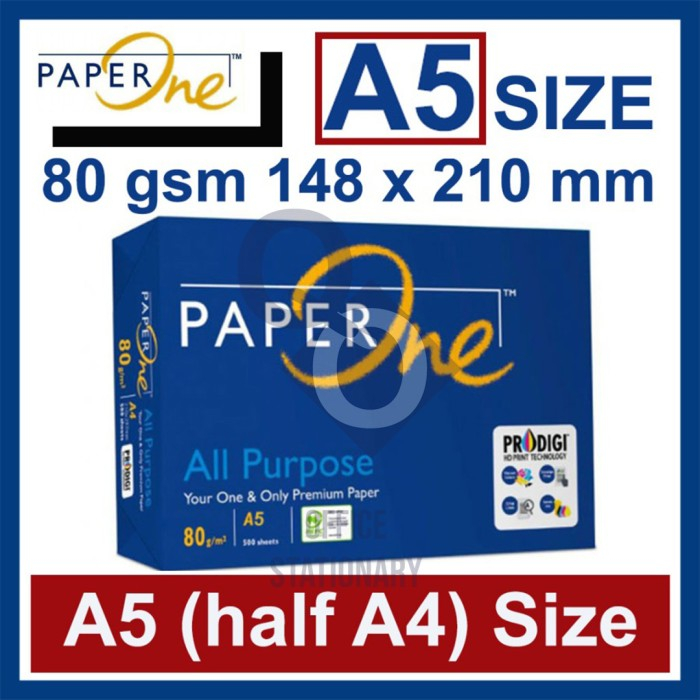Jual Kertas HVS A5 80 Grm Paperone / Paper One Copy Paper 1 Rim ...