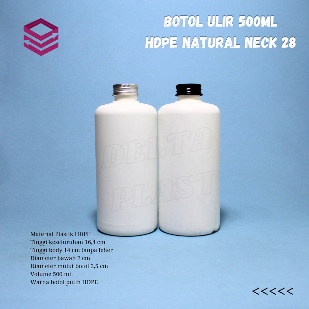 Jual Botol ulir 500ml putih Hdpe / Botol 500ml neck 28 Tutup ulir almunium | Shopee Indonesia
