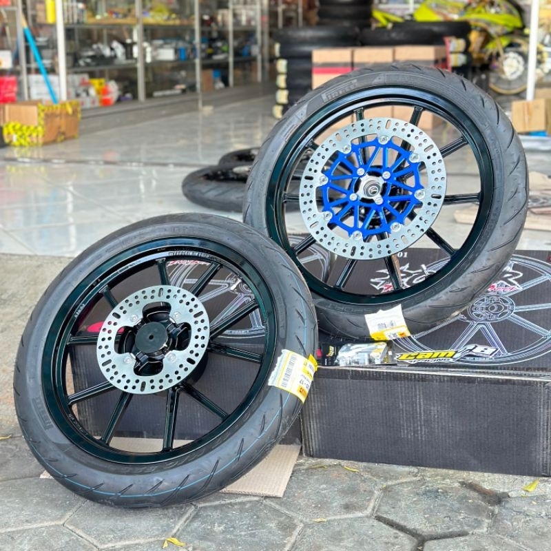 Jual Velg power gp daytona ninja r rr ss 160 185 gold blue black ...