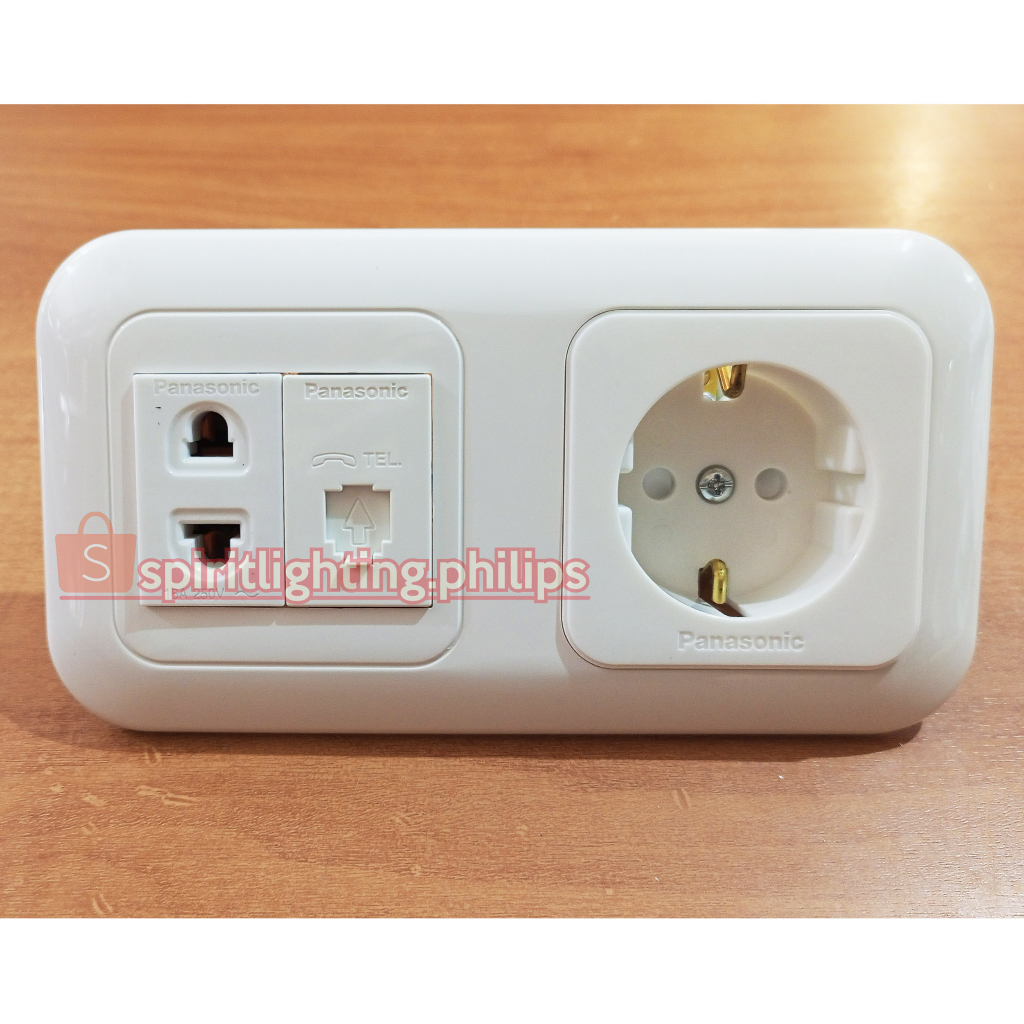 Jual Panasonic Stop Kontak + 2 Device | Saklar Socket TV Data Telepon ...