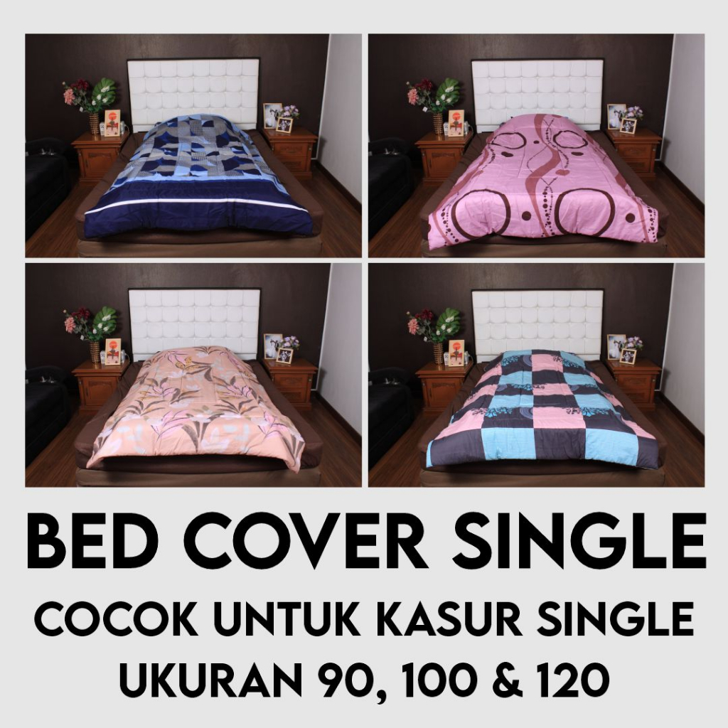 Jual Bed cover single aesthetic untuk kasur single ukuran 90, 100 dan ...