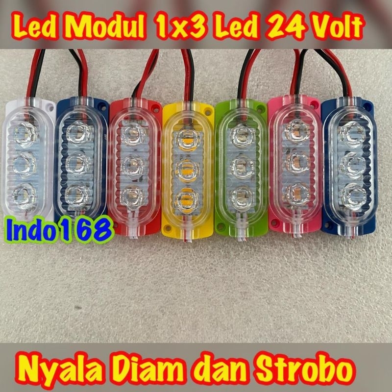 Jual Lampu Modul 24 Volt Nyala Diam dan Kedip 3 Led 1x3 | Shopee Indonesia