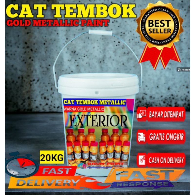 Jual cat tembok gold metallic 20kg exterior cat acrylic tahan cuaca ...