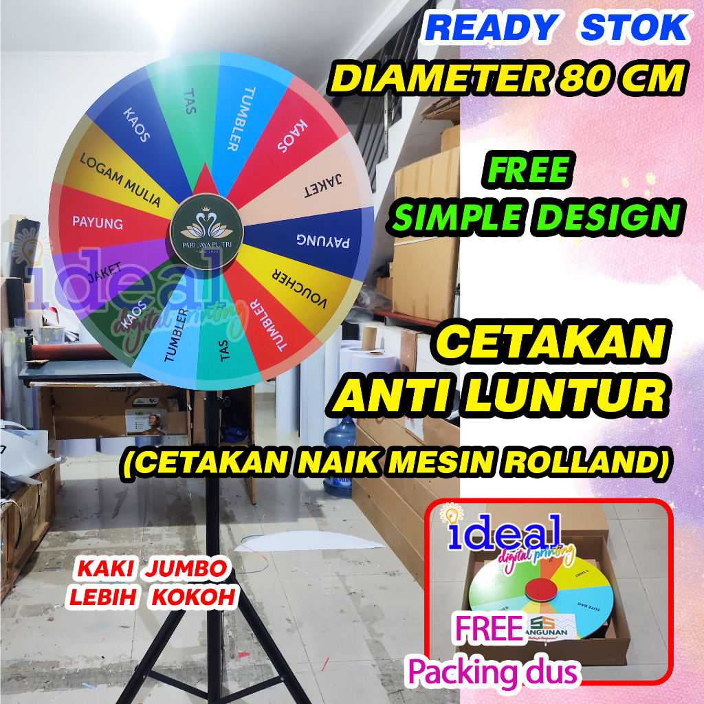 Jual Roda Undian / Roda hadiah 80 cm / Spin to win / Roda keberuntungan ...