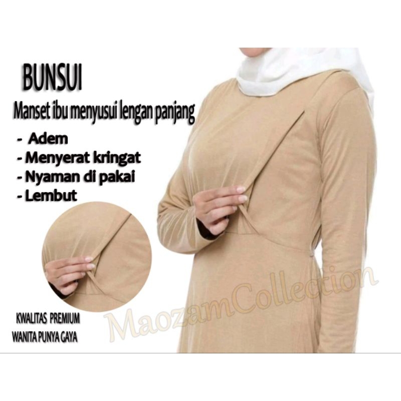 Jual BUNSUI LANGAN PANJANG / MANSET IBU MENYUSUI LANGAN PANJANG / BAJU IBU MENYUSUI / | Shopee ...