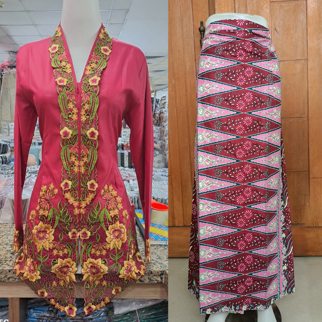 Jual Kebaya Encim Lengan Panjang Bordir Kombinasi / Kebaya Seragam Guru ...