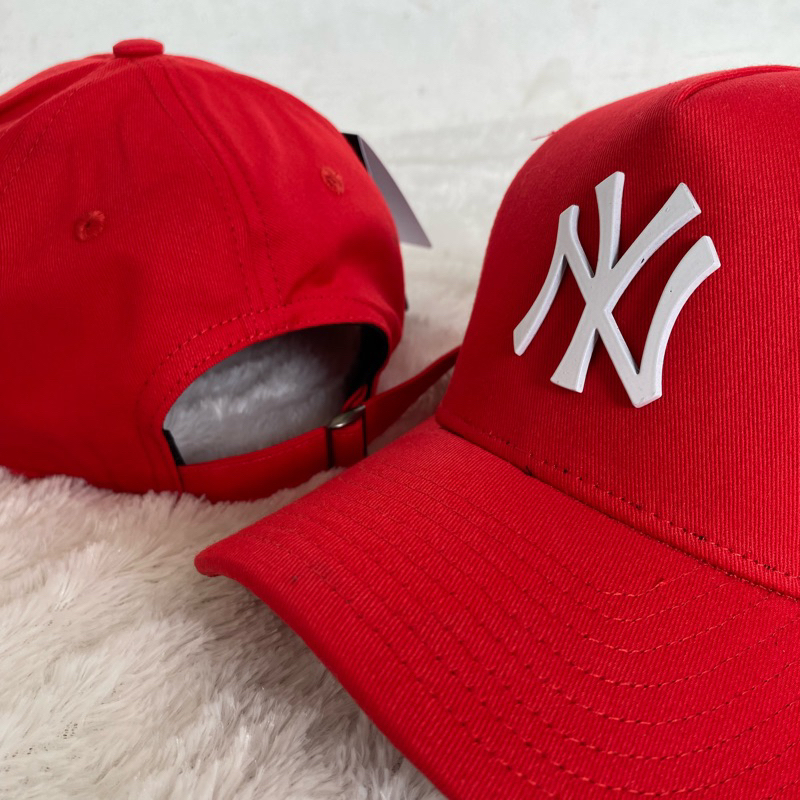 Jual TOPI NY MERAH LOGO PUTIH BESI ORIGINAL PREMIUM | Shopee Indonesia