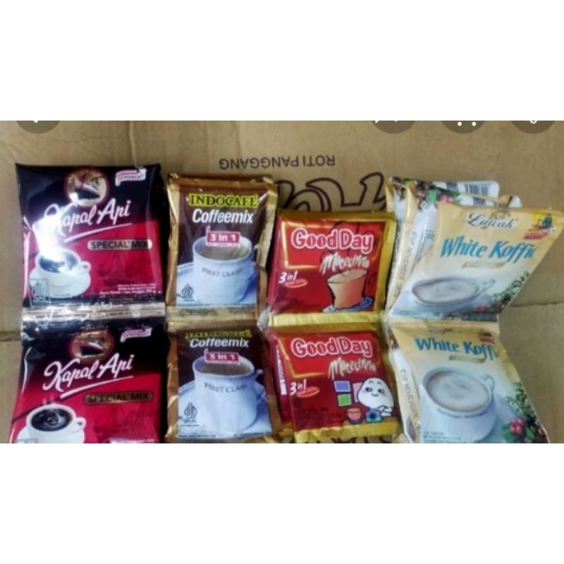 Jual kopi kapal api, kopi mixe, good day,luwak white cofe | Shopee ...