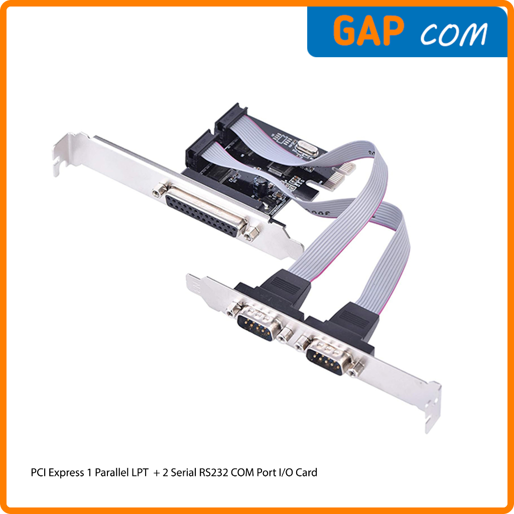 Jual PCI Express 1 Parallel LPT DB25 + 2 Serial RS232 DB9 COM Port I/O Card | Shopee Indonesia