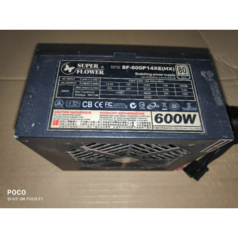 Jual PSU SUPER FLOWER 600W 80+ GOLD SF-600P14XE(HX) SEMI MODULAR ...