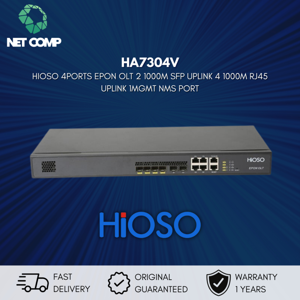 Jual HIOSO OLT EPON HA7304V 4PORTS 1 AC 100-240V 1 DC 12 Volt connector ...