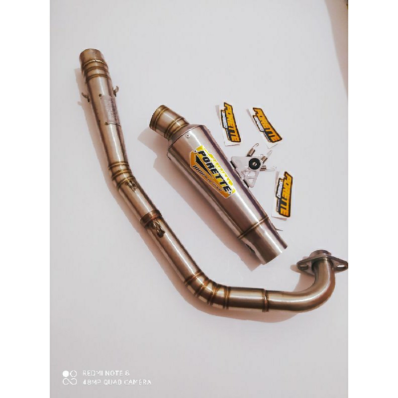 Jual PORETTE exhaust original 100% big elbow/pipa leher knalpot style ...