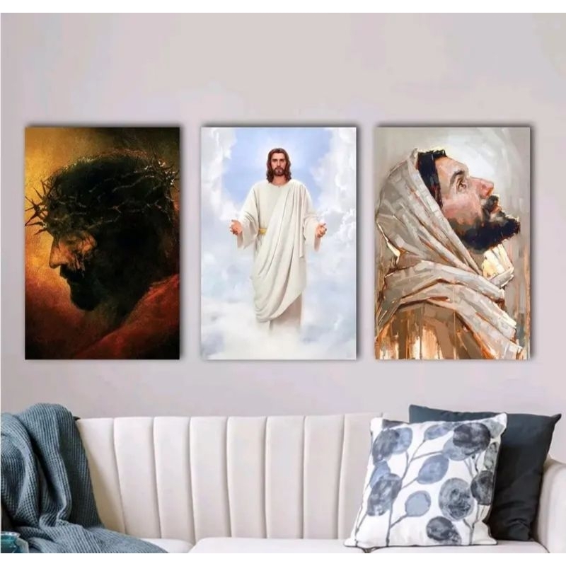 Jual ((COD)) Hiasan Dinding Yesus Kristus Ruang Tamu Minimalis//Poster ...
