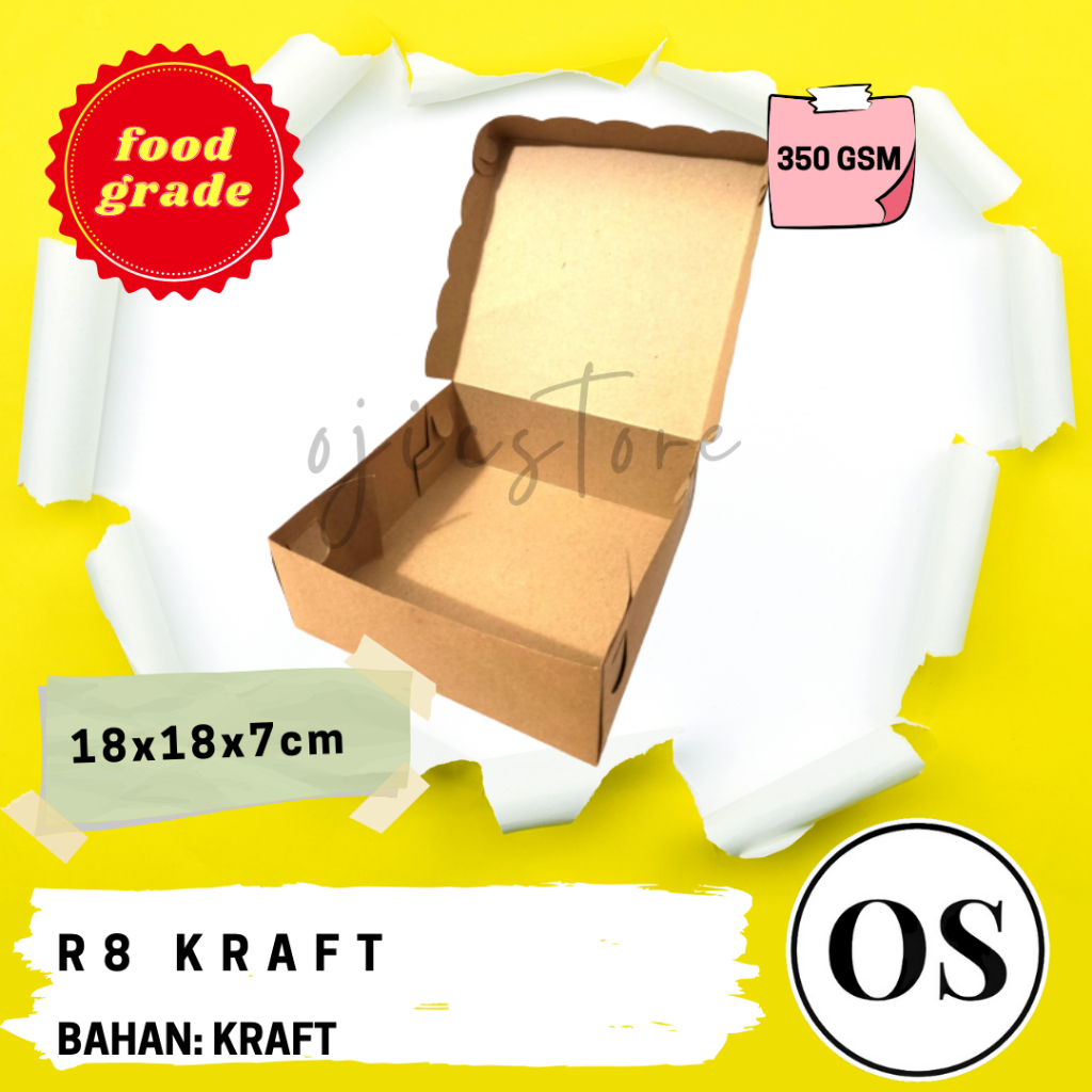 Jual Dus Kraft Ukuran 18x18x7 CM Cocok Untuk Kue, Roti, Konsumsi ...