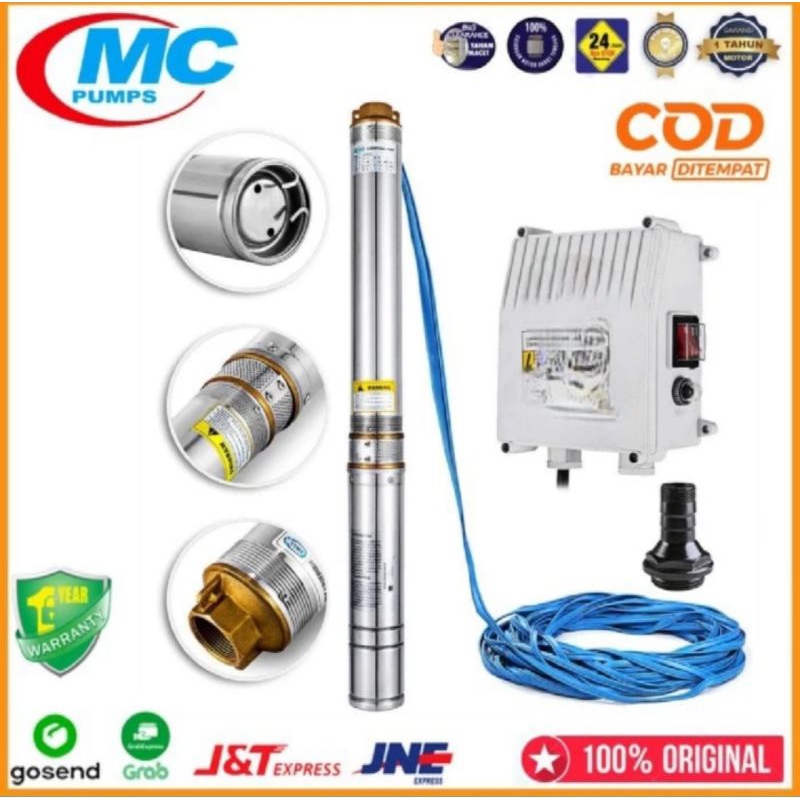 Jual Mesin pompa satelit MC Pump 200watt + Kabel 30 meter Sumbersible pump 3 inch | Shopee Indonesia