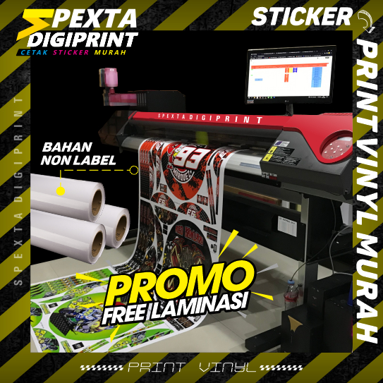 Jual PROMO CETAK STICKER / STIKER Vinyl setengah meter + gratis laminasi glossy / doff - SVNL ...