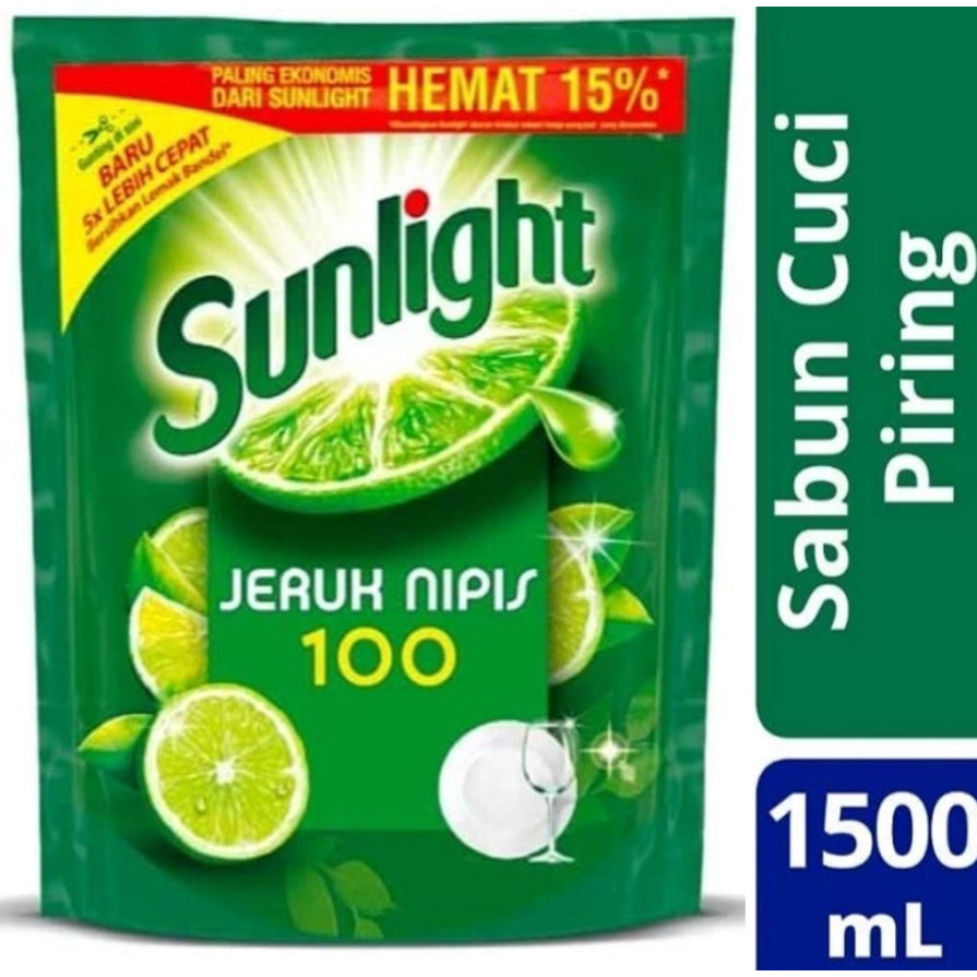 Jual Sunlight Sabun Cuci Piring Pouch Isi Ulang Lime Pouch 1500ml ...