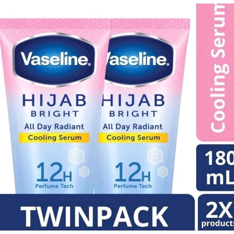 Jual TWIN PACK Vaseline Hijab Bright Cooling Body Serum 180ml Exp 2025 ...