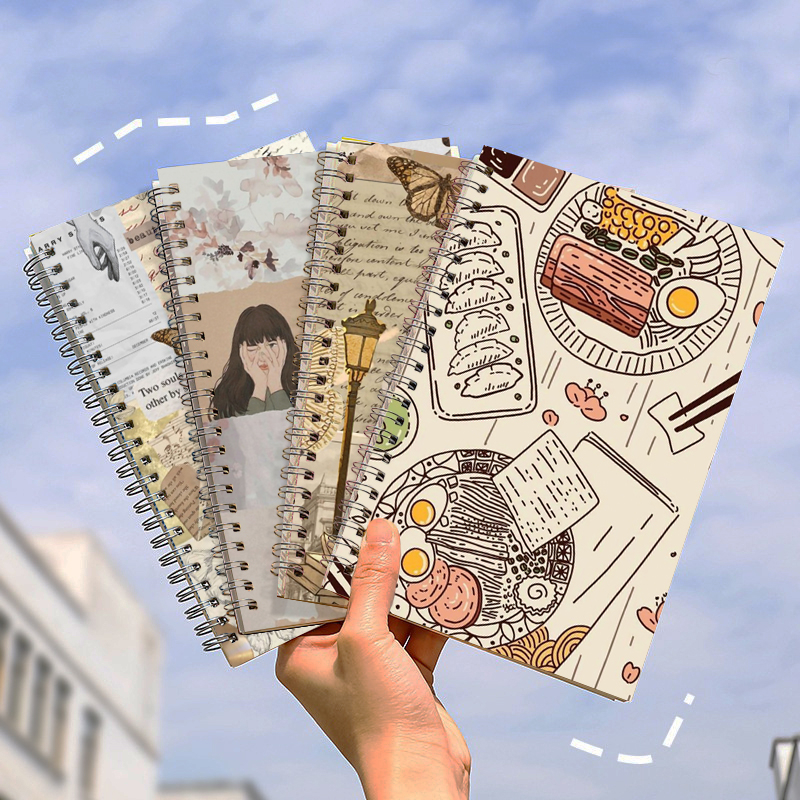 Jual Notebook Spiral A5 Aesthetic 100 Halaman Tebal Kertas 80 Gsm Buku ...