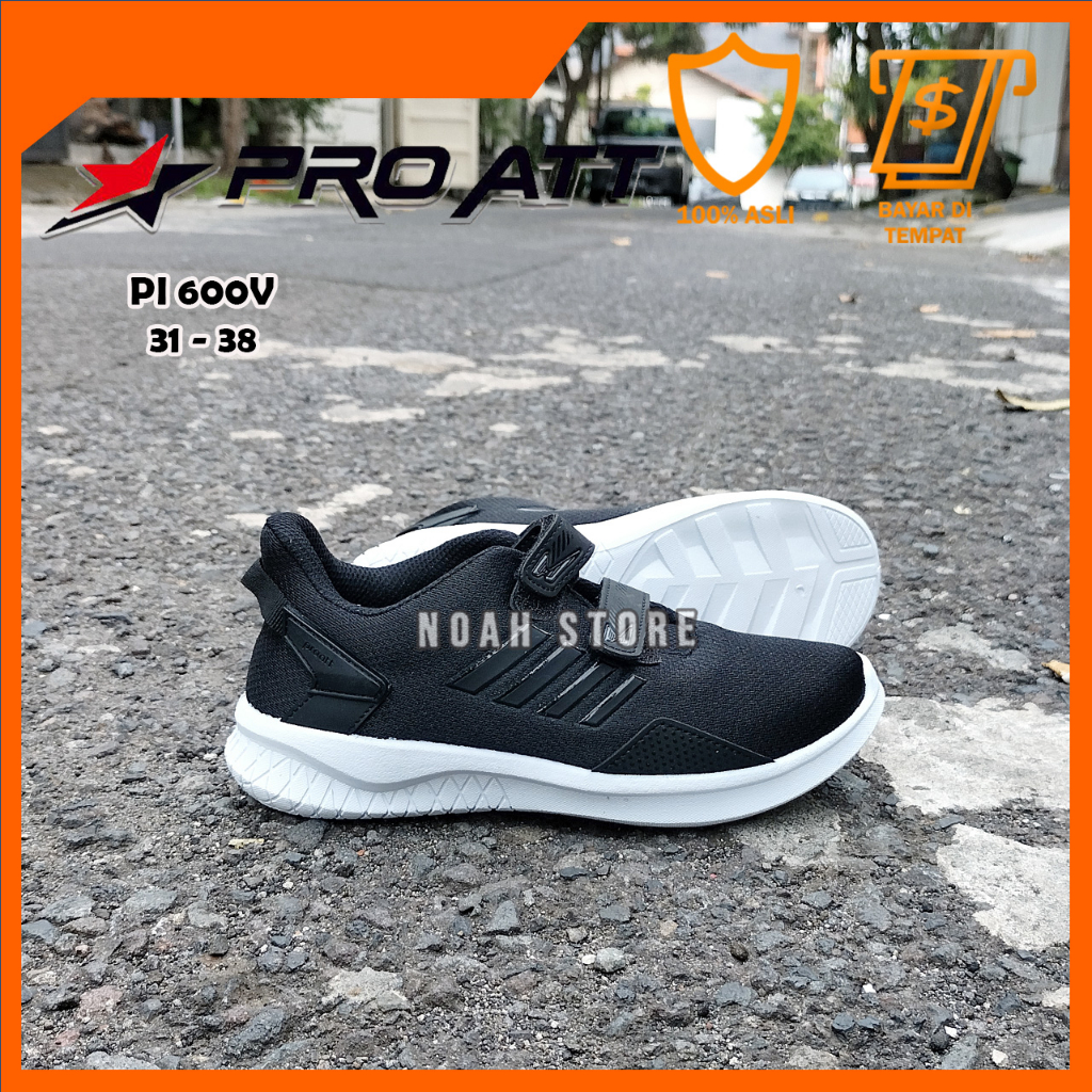Jual NOAH - Sepatu Sekolah PRO ATT PI 600V 31-38 / Sepatu Sekolah Hitam / Sepatu Sneakers Anak ...