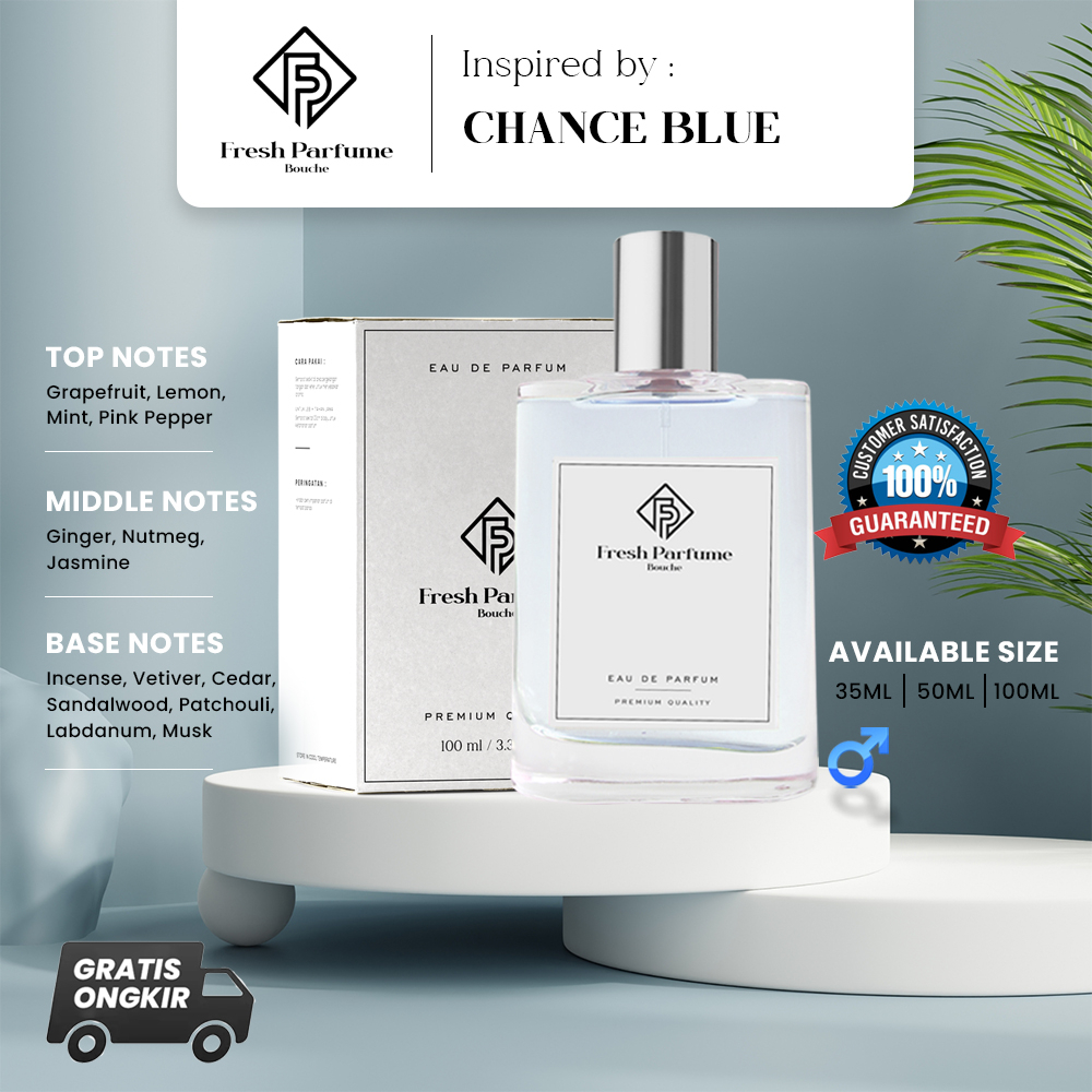 Jual Fresh Parfume Chance Blue Parfum Premium Fragrance EDP Parfum Pria ...