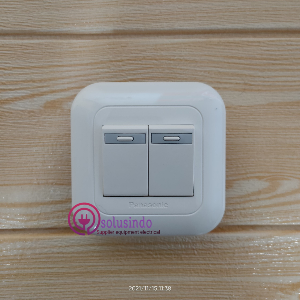 Jual SAKLAR 2 GANG 1 ARAH PANASONIC WIDE SERIES | Shopee Indonesia