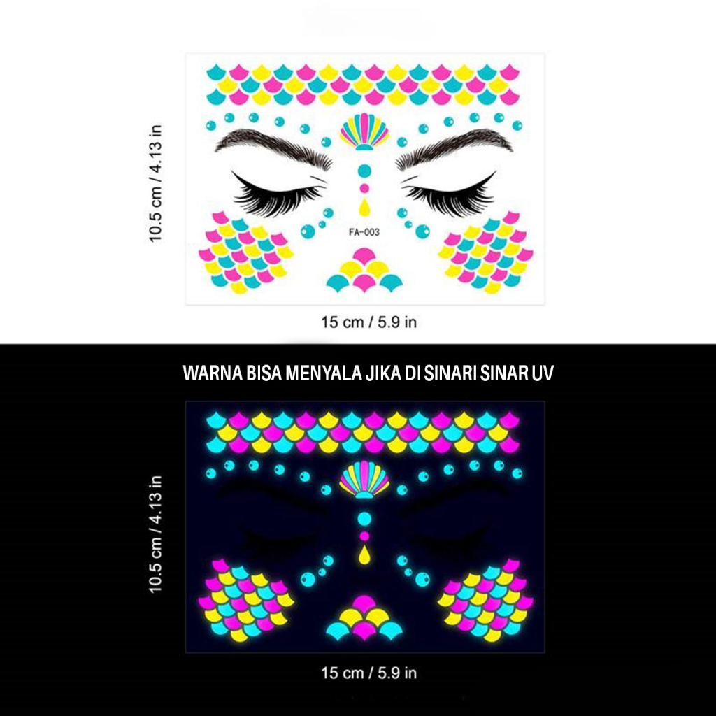 Jual Sticker tattoo wajah wanita pria girls temporary temproer semi ...