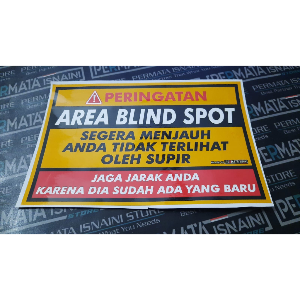 Jual Sticker AREA BLIND SPOT Stiker Blind Spot Stiker K3 Kendaraan ...