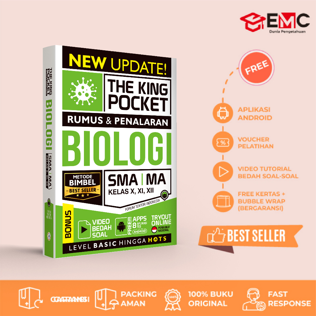 Jual EMC The King Pocket Rumus Dan Penalaran Biologi Sma Ma Kelas X, Xi ...