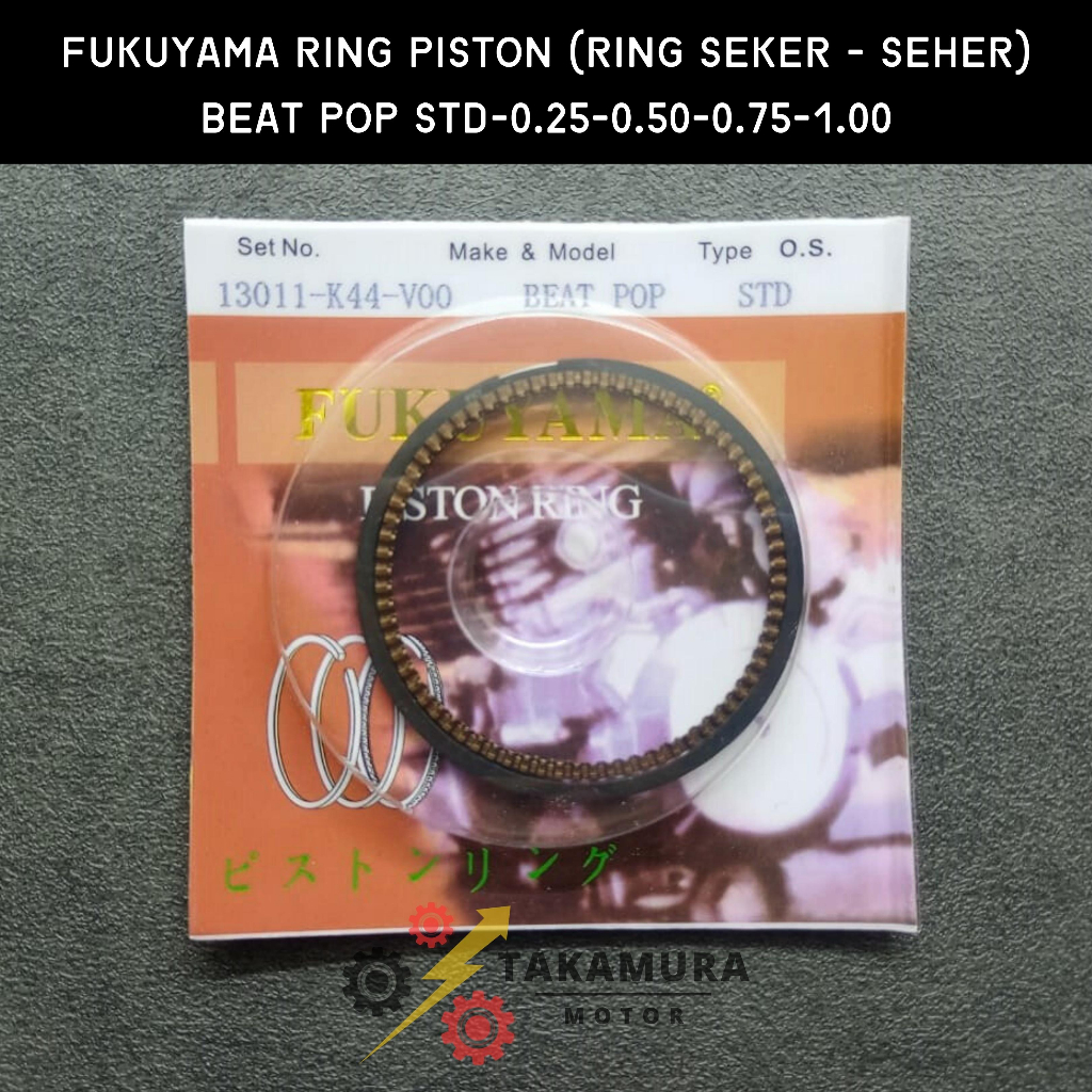 Jual Fukuyama Ring Piston (Ring Seker - Seher) Beat Pop | Shopee Indonesia