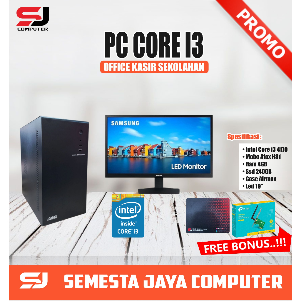 Jual PC Rakitan Murah lengkap | Core i3 | Paket Office kasir | Siap Pakai | Shopee Indonesia