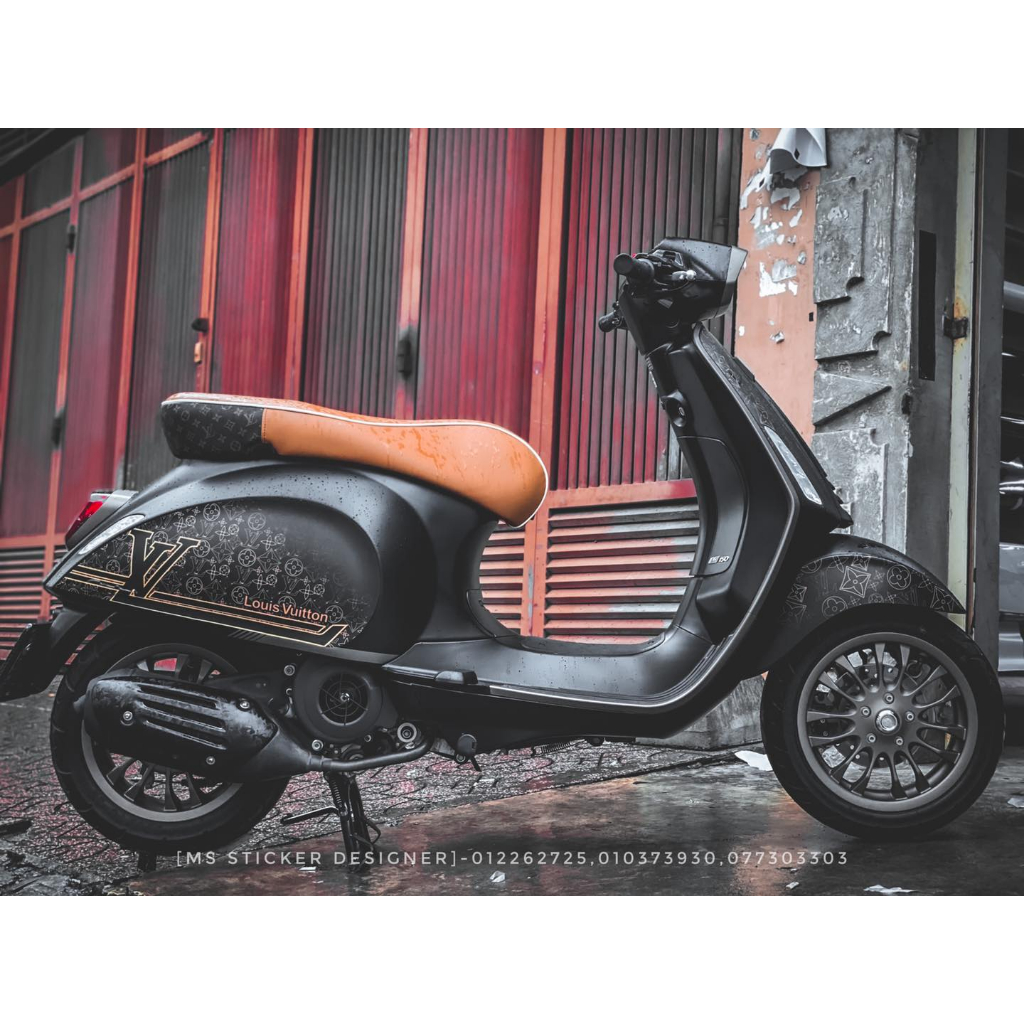 Jual STRIPING CUSTOM VESPA MATIC BLACK LV | Shopee Indonesia