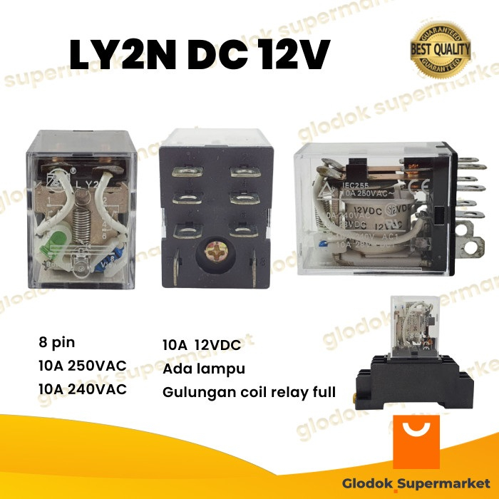 Jual Relay LY2N DC 12V 8 pin Riley 12 Volt 8p 10a | Shopee Indonesia