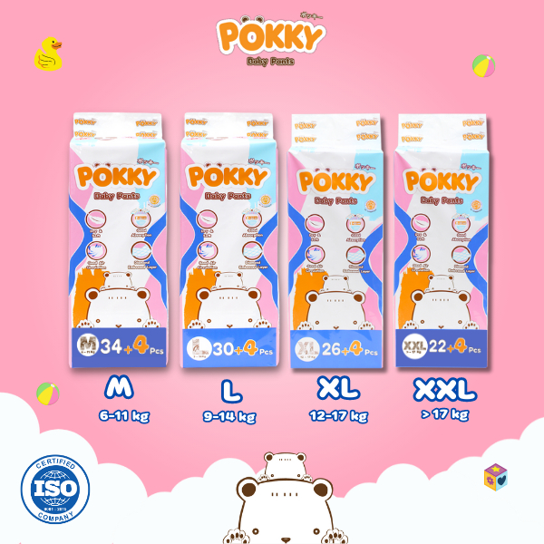 Jual POKKY Pants Popok Celana Bayi M34+4/L30+4/XL26+4/XXL22+4 | Shopee ...