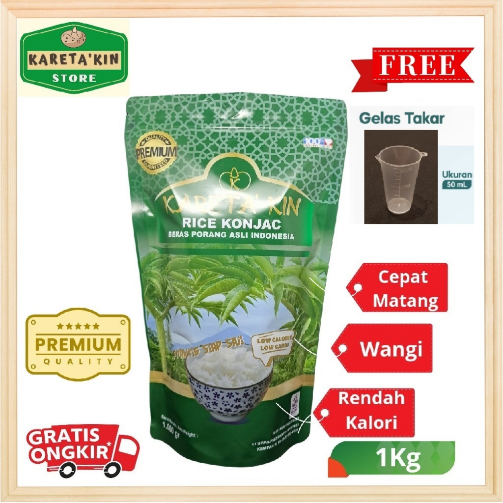 Jual BERAS SHIRATAKI PORANG RICE KONJAC KARETA KIN QUALITY PREMIUM 1 Kg ...