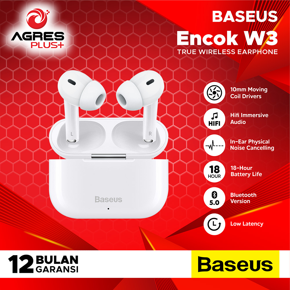 Jual BASEUS Encok TWS W3 Noise Cancelling True Wireless Bluetooth ...