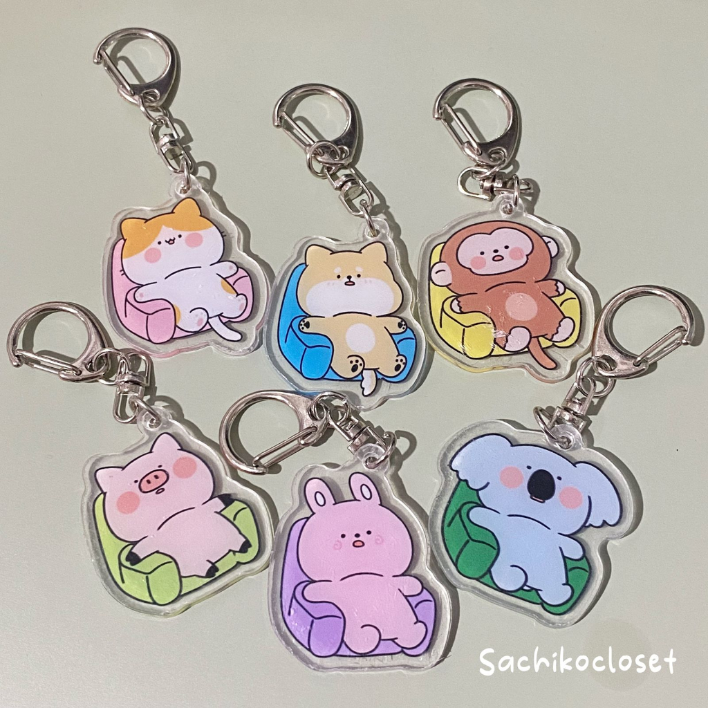 Jual anjing kucing kelinci bunny monyet keychain gantungan kunci ...