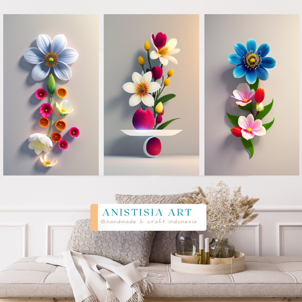 Jual Hiasan Dinding Aesthetic Bunga Satu Set Isi 3 - Poster Dinding ...