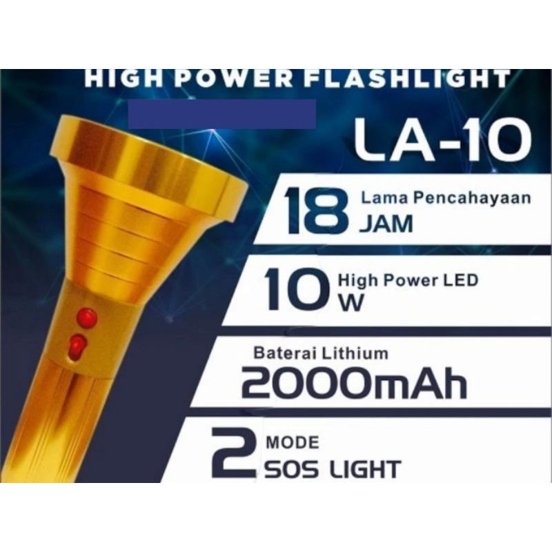 Jual SENTER BAGUS HIGH POWER (bahan Aluminium) LA 10 KAWACHI | Shopee ...