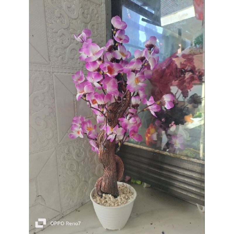 Jual PAJANGAN TANAMAN IMITASI+POT // BUNGA HIAS SAKURA IMLEK // BUNGA ...