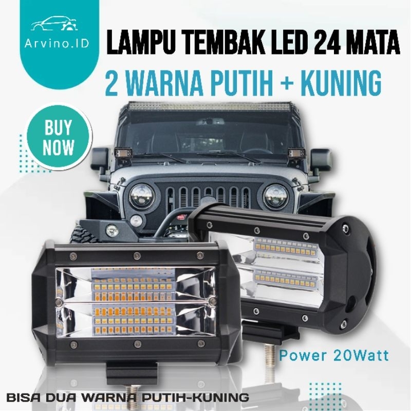 Jual LAMPU TEMBAK LED 2 WARNA PUTIH dan KUNING PREMIUM FULL ALUMUNIUM ...