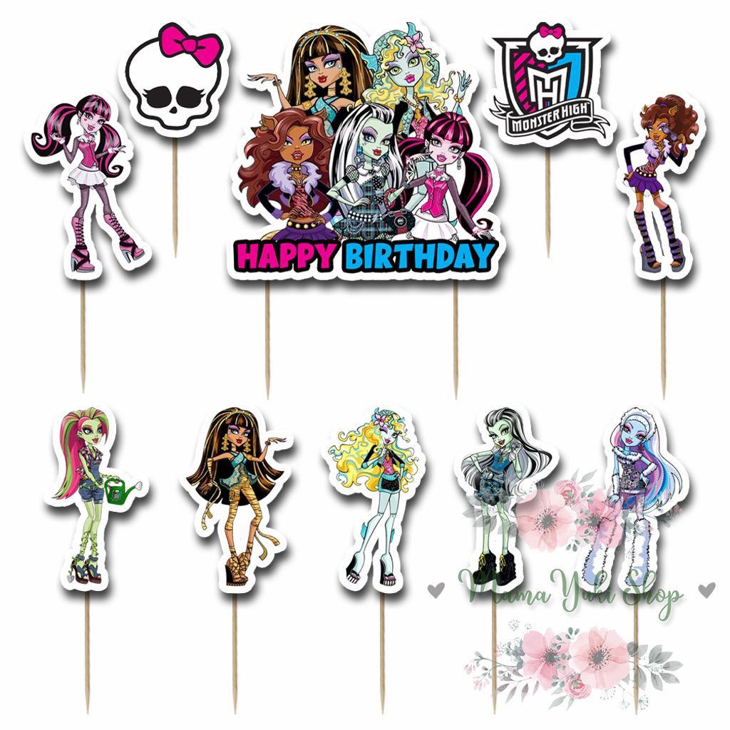 Jual Topper Cake Hiasan Kue Ulang Tahun Anak motif MONSTER HIGH ...